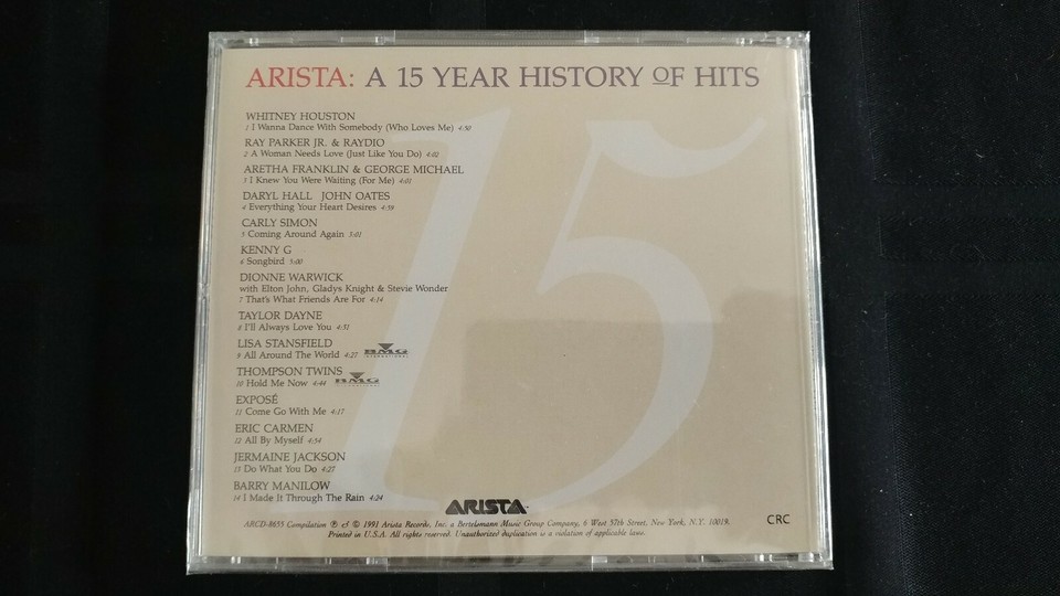 Arista A 15 Year History Of Hits New CD | eBay