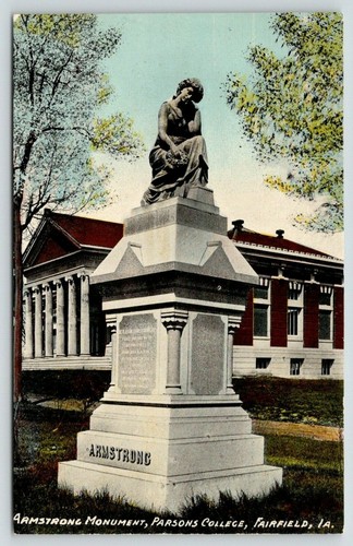 Fairfield Iowa~Parsons College~President John Armstrong Monument d1879 ...