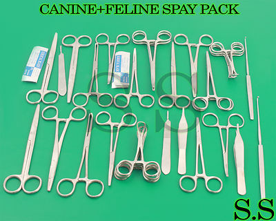 90 PCS CANINE+FELINE SPAY PACK VETERINARY SURGICAL INSTRUMENTS DS-1083 ...