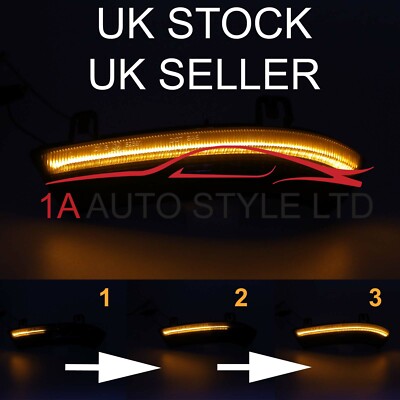 Dynamic smoked flowing LED wing mirror indicators lights VW Golf 5 ...