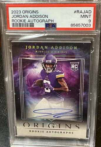 2023 Origins Jordan Addison Rookie ON CARD!!!! Auto PSA 9 !RARE! | eBay