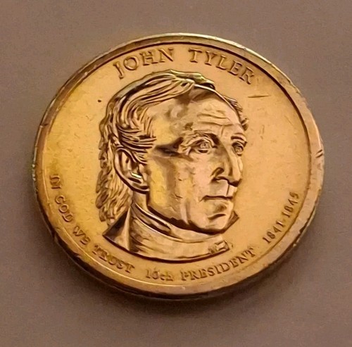 2009 P John Tyler Presidential $1 Golden One Dollar Coin FREE SHIPPING ...