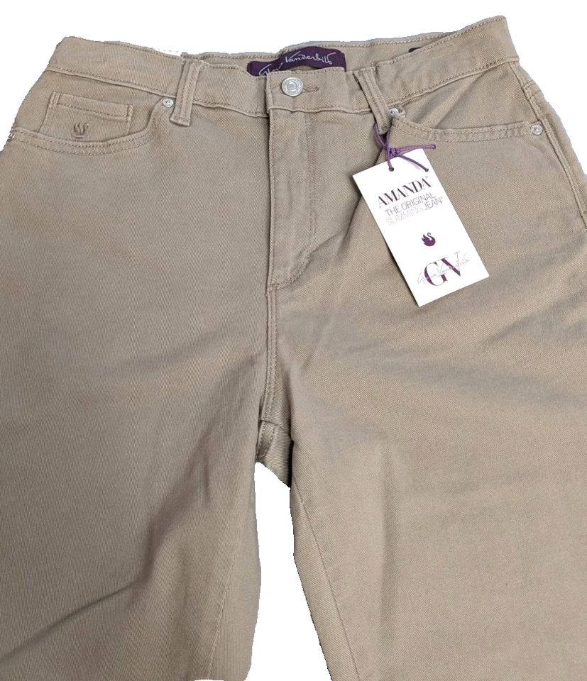 Gloria Vanderbilt Womens Amanda Slimming Straight Leg Jeans Hazelnut ...