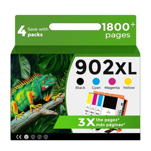 902XL Ink Cartridge Combo Pack for HP 6978 6968 Printer for HP 902 XL ...