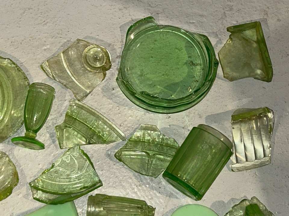 Uranium Glass & Jadeite Shards Nearly 6.5 Pounds Total for Arts ...