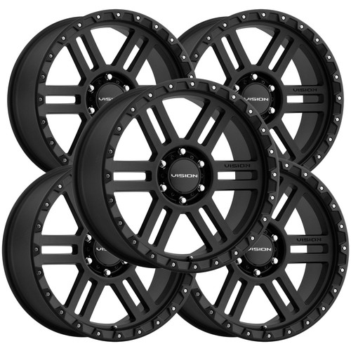 (Set of 5) Vision 354 Manx 2 18x9 5x5" +12mm Satin Black Wheels Rims 18 ...