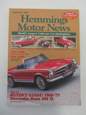 HEMMINGS MOTOR NEWS MAGAZINE SEPTEMBER 2005 VINTAGE CAR CLASSICS AUTO ...