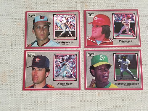 (4) 1983 Donruss Jumbo Cards-Cal Ripken #52, Nolan Ryan #23, Pete Rose ...