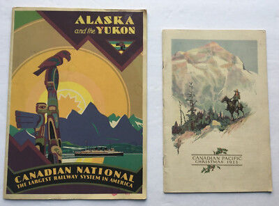 23 Antique Alaska & Yukon tourism booklets, maps, timetables from 1920s ...