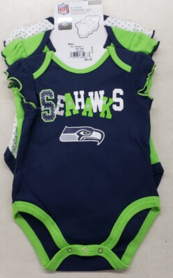 SEATTLE SEAHAWKS OFFICIAL NFL INFANT GIRLS TEAM APPAREL 3 PC CREEPER ...