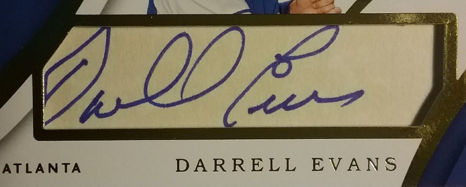 2018 Immaculate Parchment Signatures DARRELL EVANS Auto Cut Signature ...