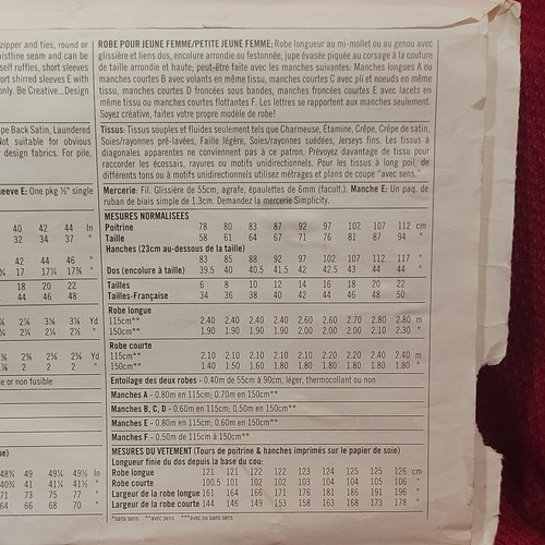 DRESS Robe long short adjustable style P 12 14 16 SIMPLICITY Sewing ...