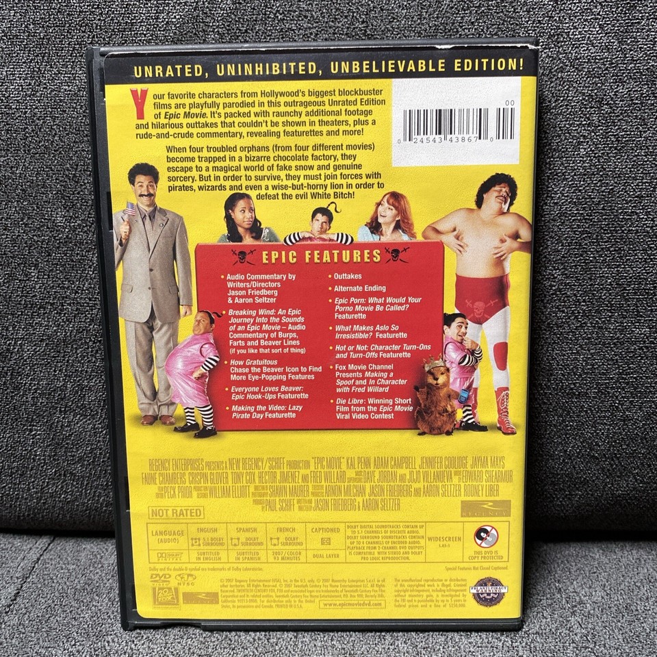 Epic Movie (DVD, 2007, Unrated) Widescreen Former Blockbuster Rental ...