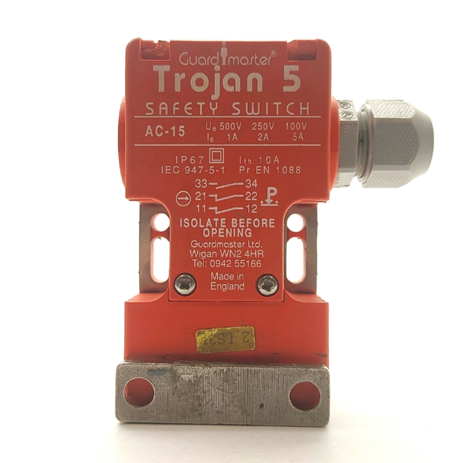 Allen Bradley 440K-T11089 Guardmaster Trojan 5 Safety Switch, 2NC 1NO ...