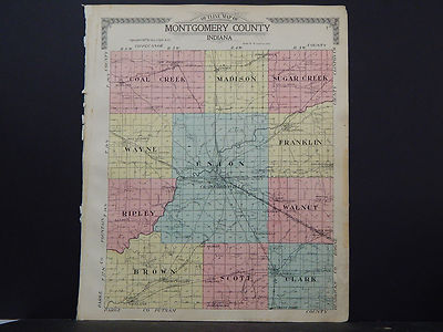 Indiana, Montgomery County Map, 1917, P2#10 | eBay