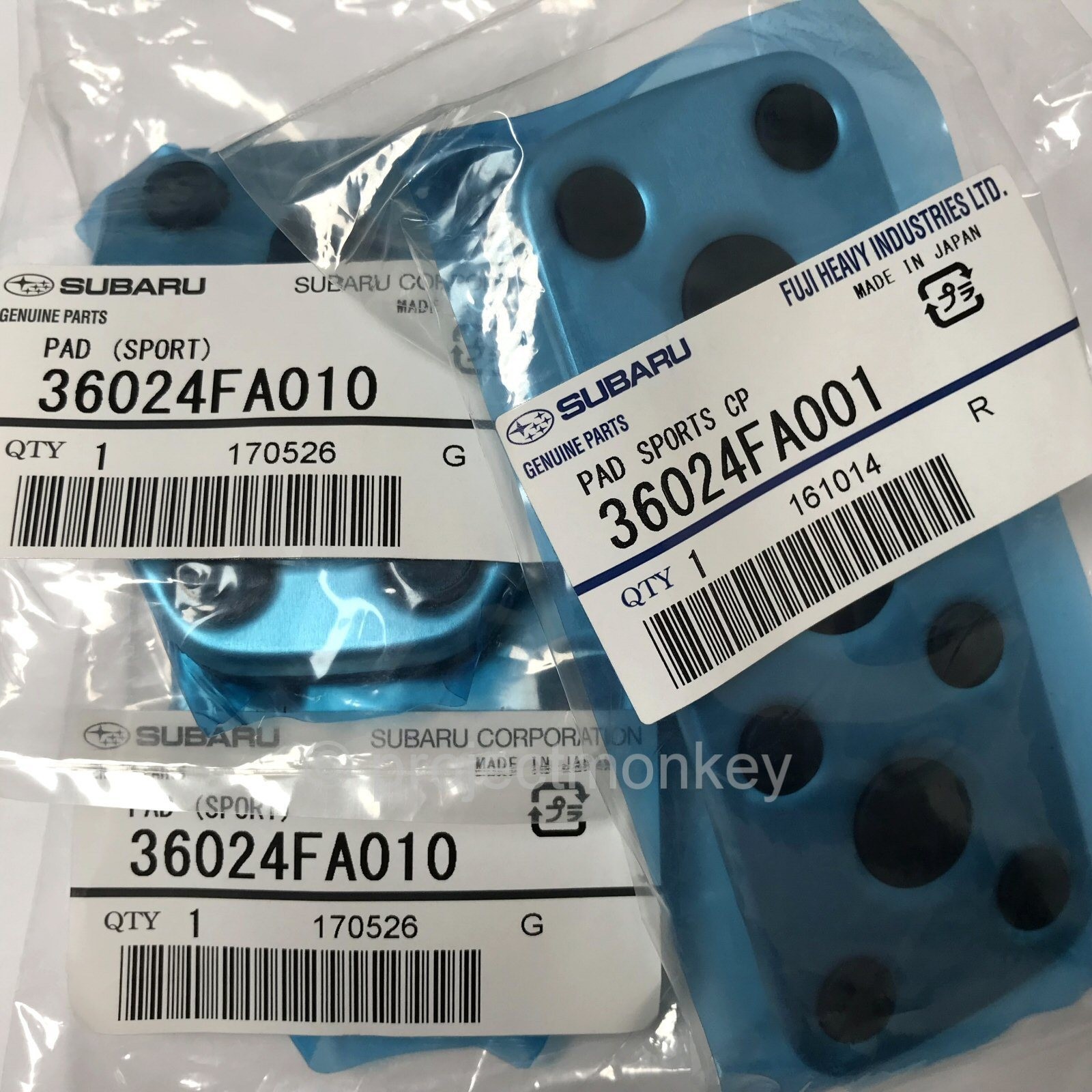 OEM Subaru 3 Piece Aluminum Pedal Pad Set Brake Clutch Accelerator ...