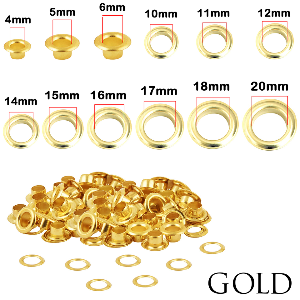 Leather Craft Repair Eyelets with Washer Grommets 4mm 5mm 6mm 8mm 10mm ...