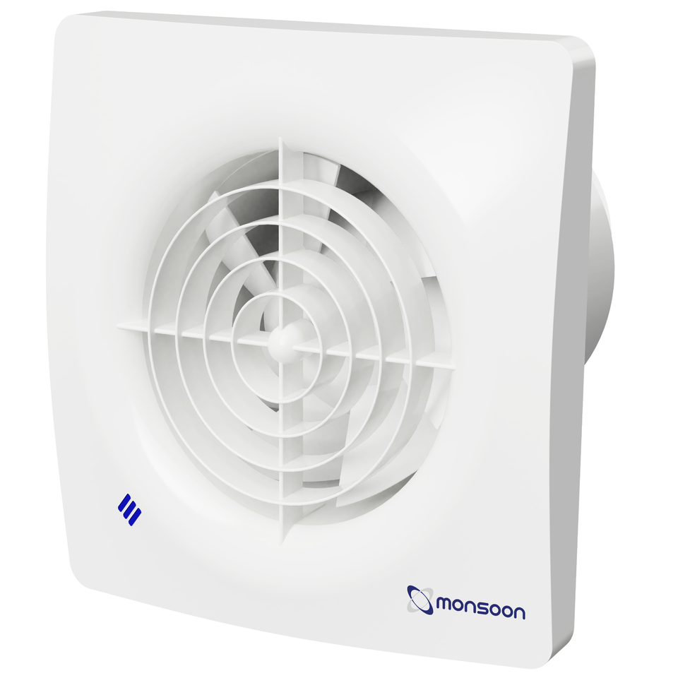 Monsoon 100mm 4" Bathroom Zone 1 IPX5 Silence Extractor Fan with Timer ...