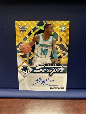2021-22 Panini Mosaic Rookie Scripts Gold Parallel Scottie Lewis ...