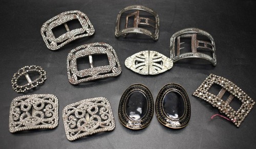 11 Georgian Victorian Antique Buckles - Steel , Gilt Enamel etc | eBay