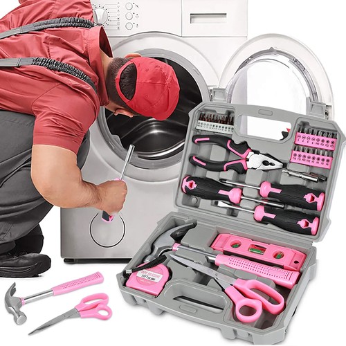 Ladies Pink Tool Box Set DIY Kit with Hammer Screwdriver Household ...