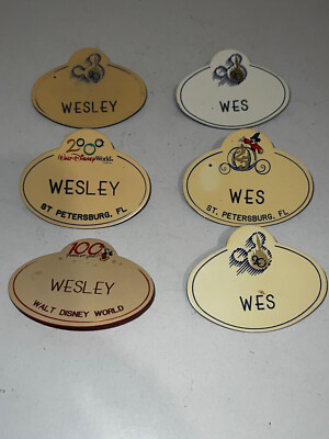 DISNEY Cast Member Name Tag Disneyland Resort Employee Badge WES Wesley ...