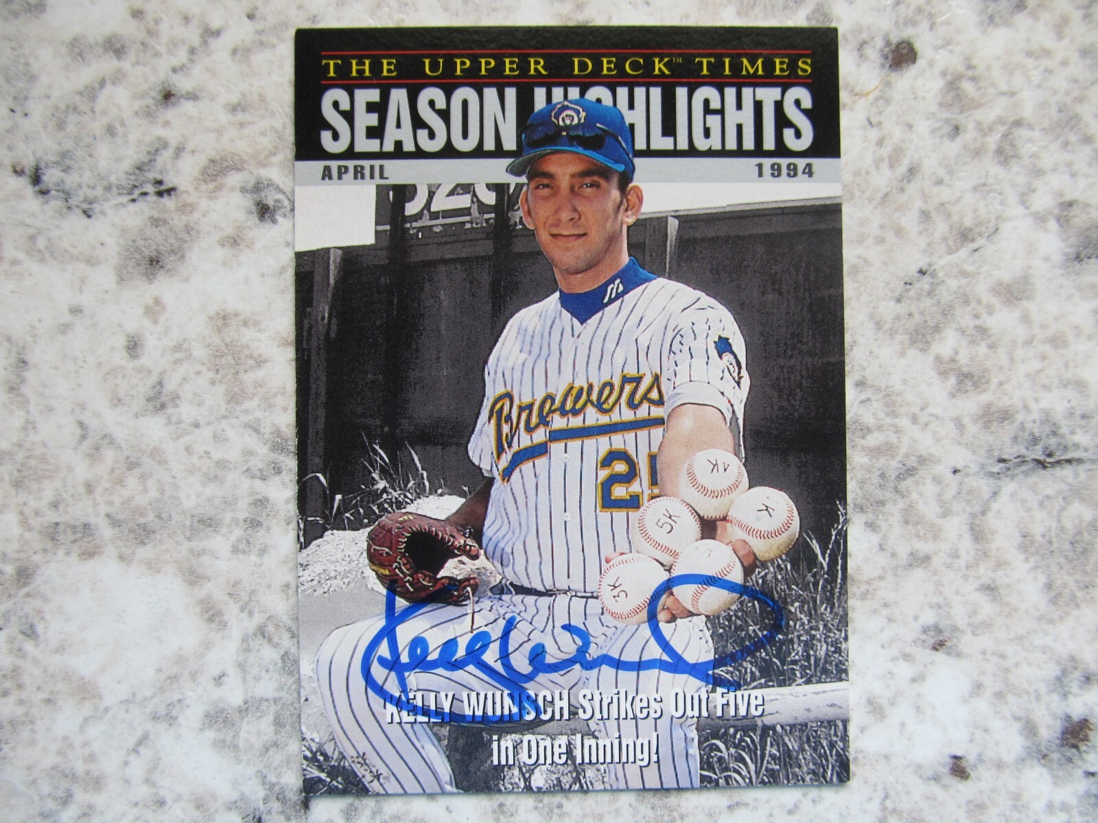 Brewers Kelly Wunsch Signed Autographed 1994 Upper Deck Season ...