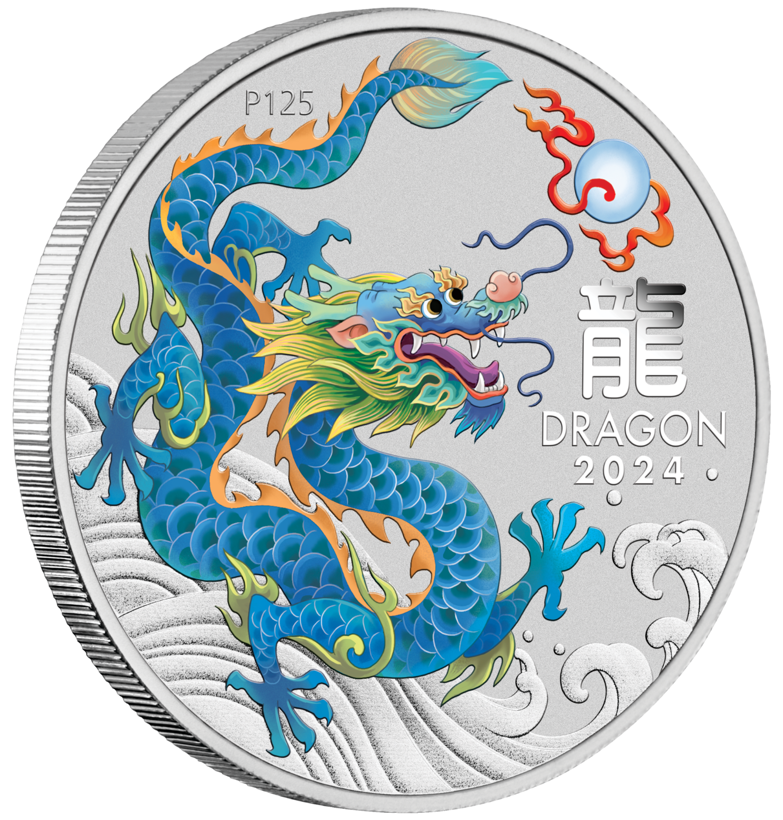 2024 Lunar Year of the Dragon 1/2oz TEAL Silver Half Dollar Coin In ...