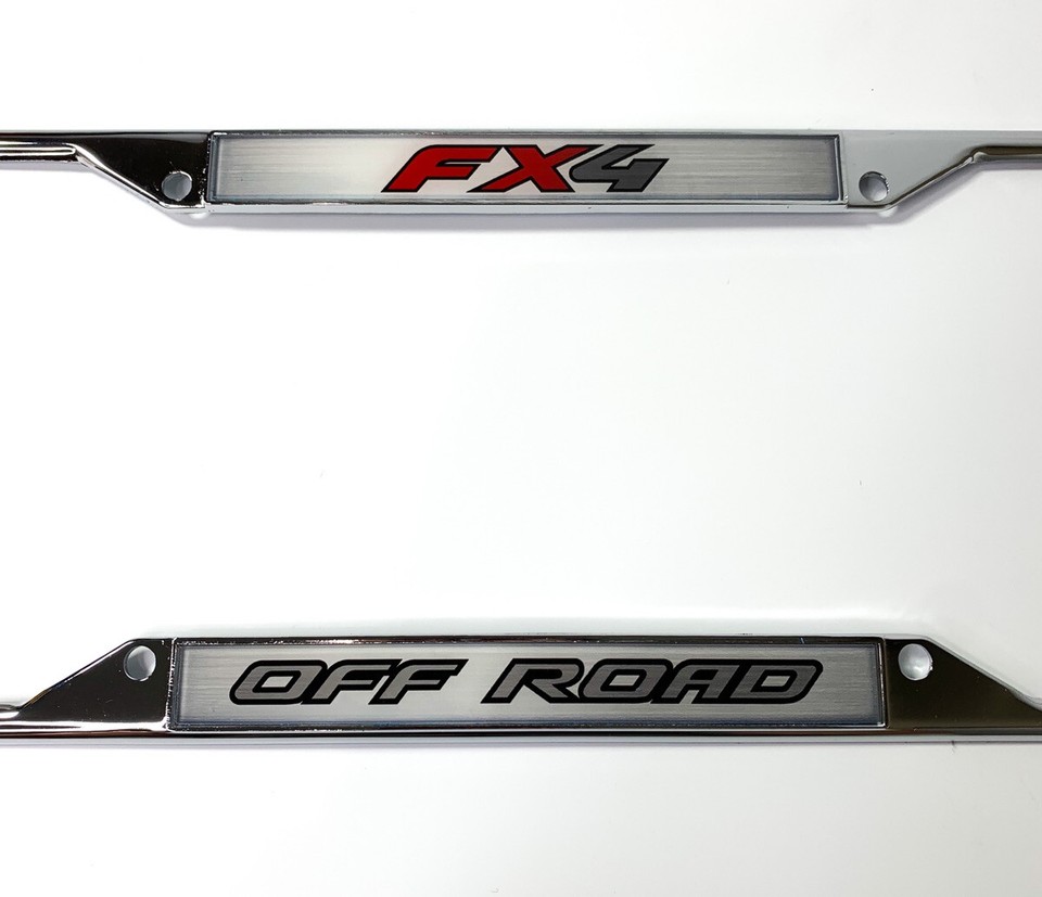 License Plate Frame - Chrome w/ "Off Road" Script Logo For Ford F-150 ...