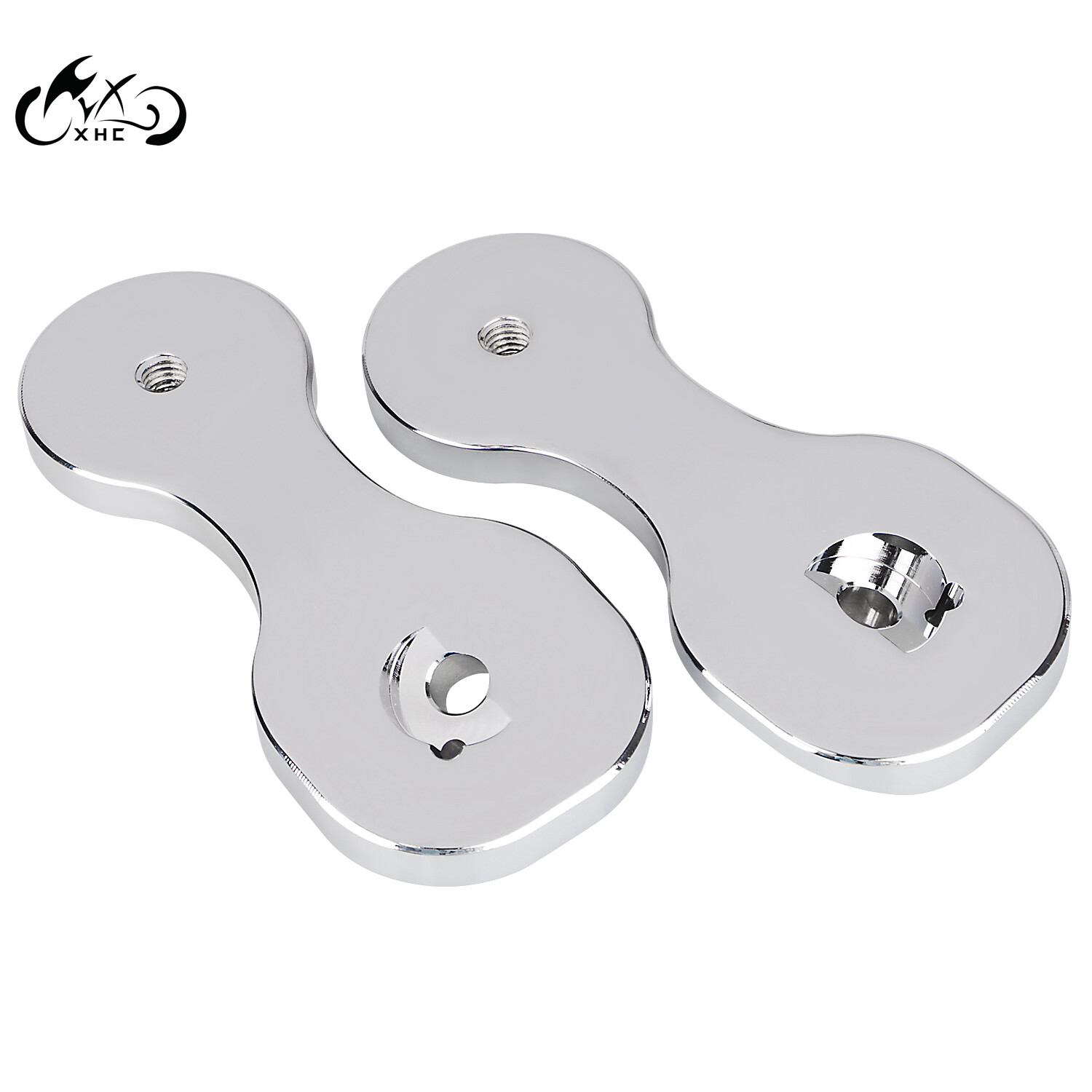 Chrome Rearview Mirror Bracket Adapter For Harley Touring Batwing FLHT ...