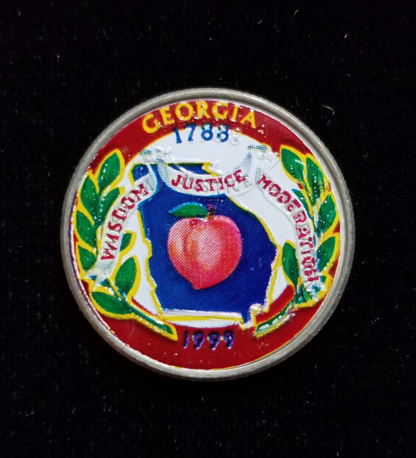 1999-P Georgia Statehood Commemorative Quarter with Painted Reverse | eBay