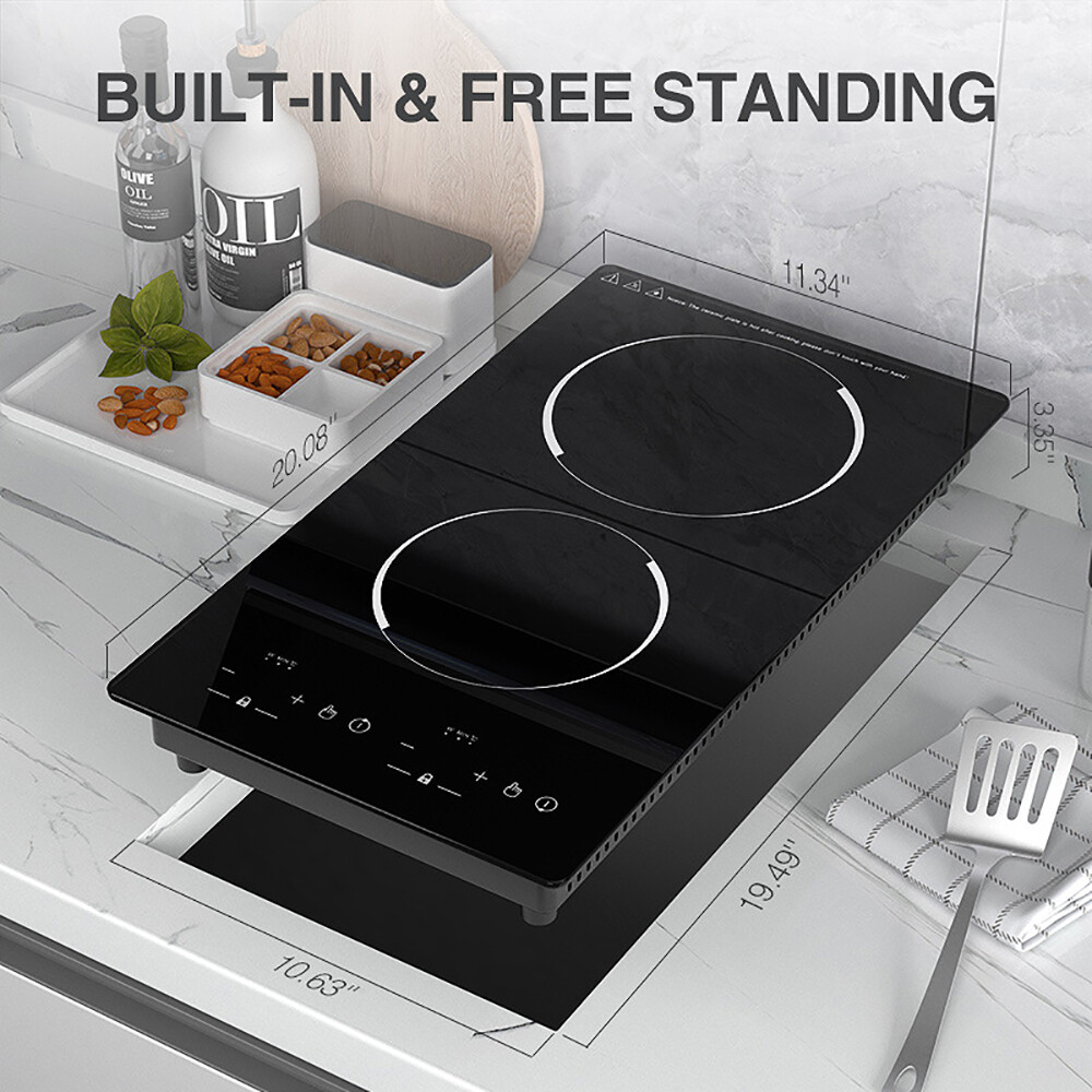 12" Electric Ceramic Cooktop Built-in Radiant Stove Top 2 Burners 110V ...