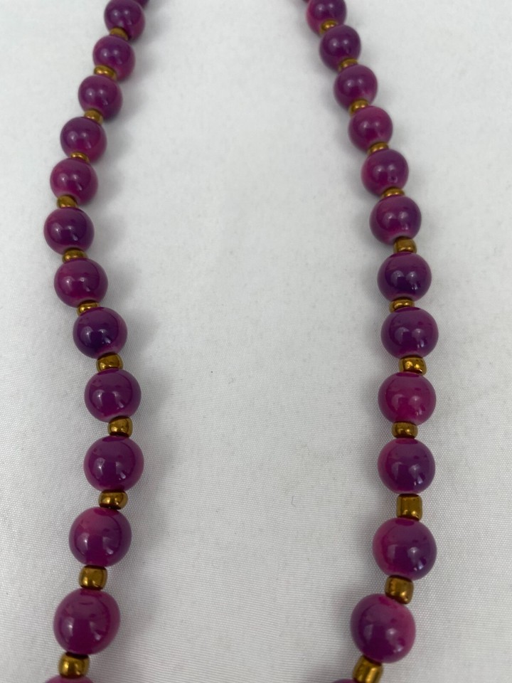 Women's Long Chunky Beaded Handmade Statement Necklace w/Tear Drop ...