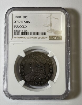 1828 Half Cent US Copper Coin 13 Stars NGC-XF Details Plugged | eBay
