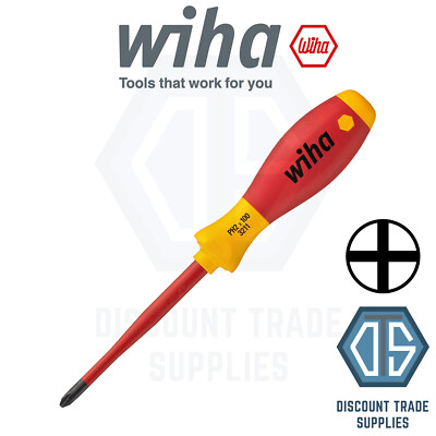 Wiha 35393 Phillips PH1 80MM Screwdriver SoftFinish Electric SlimFix ...