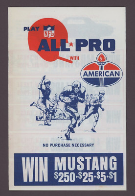 1966 American Oil All * Pro NFL Unused Football Stamp Book Sayers ...