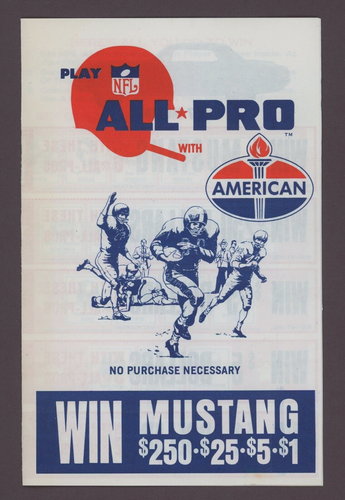1966 American Oil All * Pro NFL Unused Football Stamp Book Sayers ...