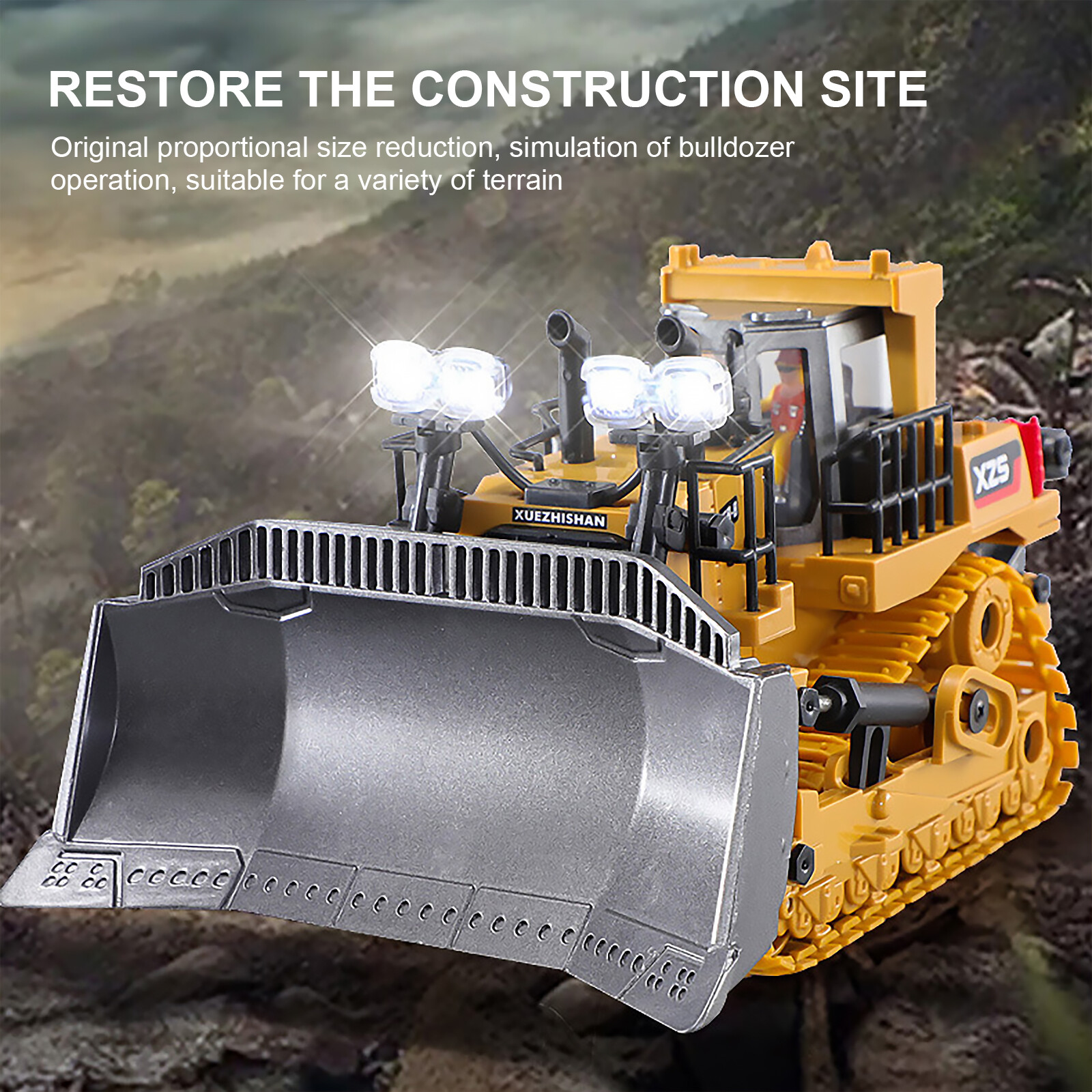 RC Excavator Toys 2.4GHz 9CH RC Front Loader Bulldozer Construction ...