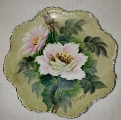 Lefton Signed Hand Painted Floral Plate T13 | eBay