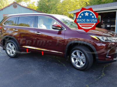 fit:2014-2019 Toyota Highlander Flat Stainless Body Side Molding Trim ...
