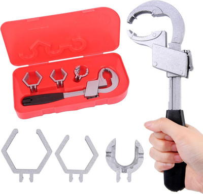 Adjustable Wrench, 80Mm Adjustable Spanner Set, Wide Jaw Large Plumbing ...