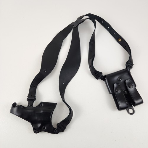 Galco Gunleather JCL22B Black Leather Shoulder Holster Rig Mag Pouch ...