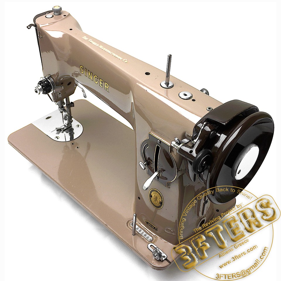 Vintage SINGER 201 201k Heavy Duty Sewing Machine Serviced & Restored ...