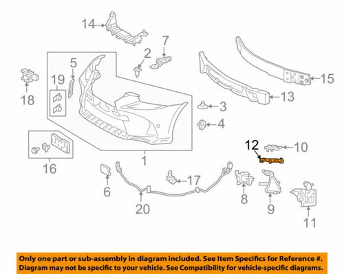 52534-53030 Toyota Bracket, front bumper retainer, no.2 5253453030, New ...