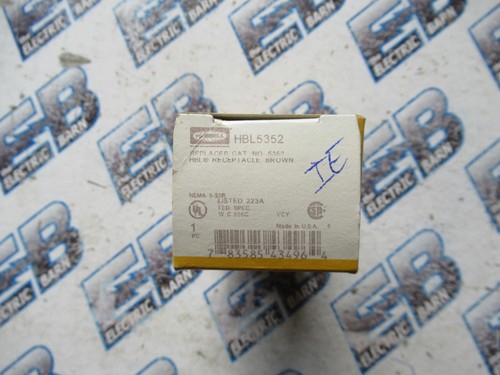 Hubbell HBL5352, 20 Amp, 125 Volt, Nema 5-20R, Brown DUPLEX Receptacle ...