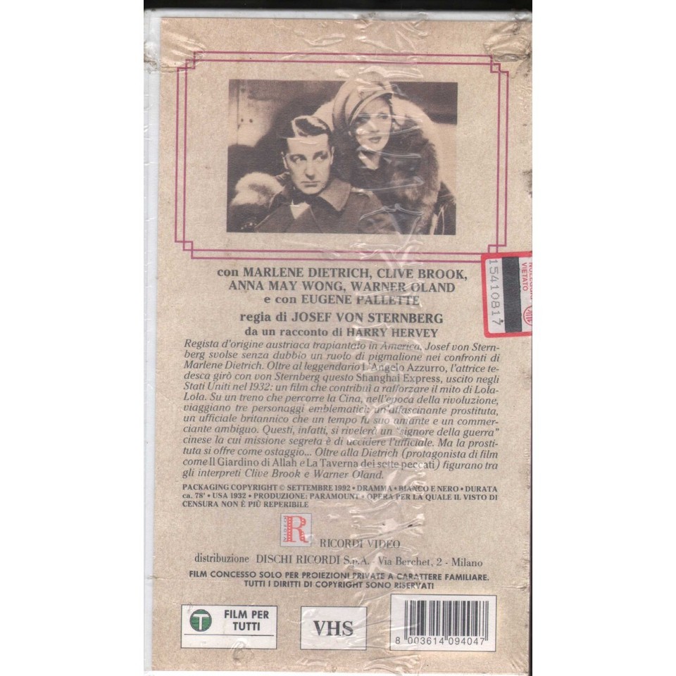 Shanghai Express VHS Josef Von Sternberg Univideo – I557 Sealed | eBay