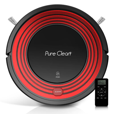 PureClean Automatic Programmable Robot Vacuum Home Cleaning System, Red ...