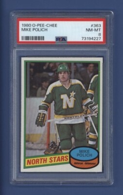 1980-81 OPC O-PEE-CHEE #363 MIKE POLICH PSA 8 NM-MT Minnesota North ...