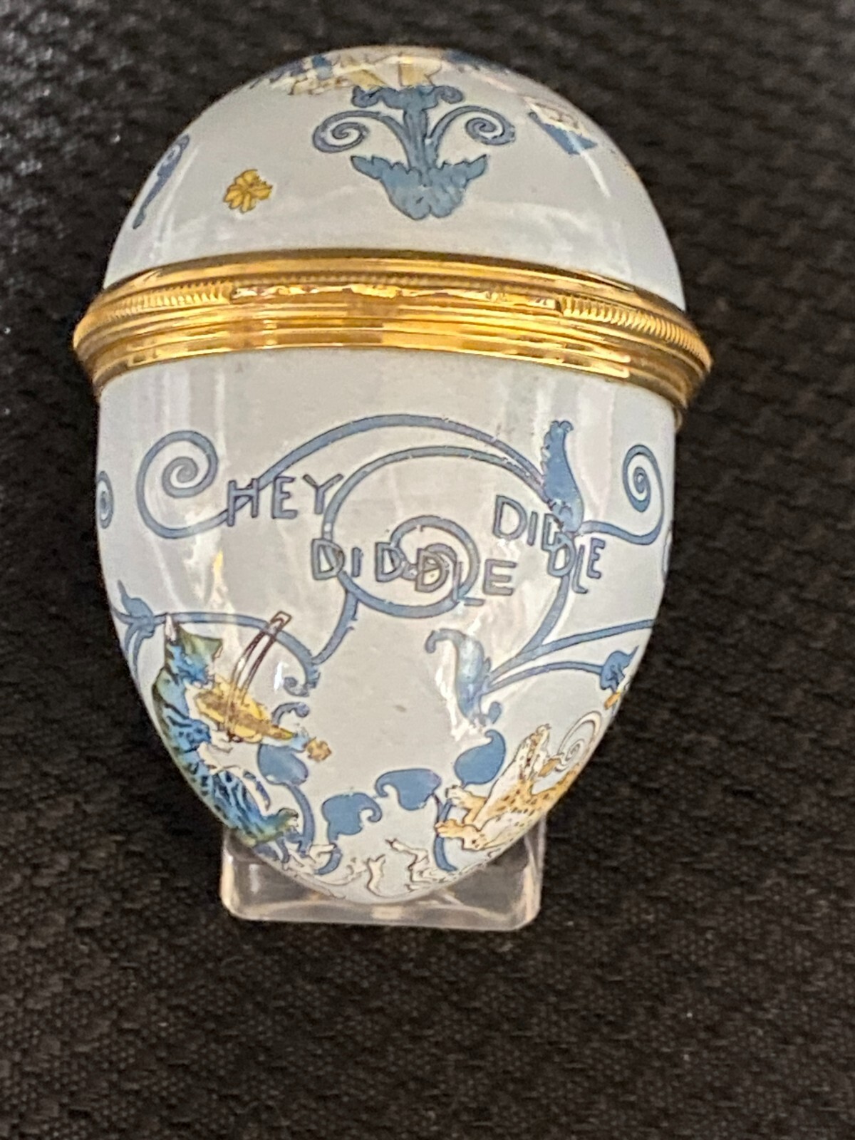 Halcyon Days Enamel Egg Trinket Box "HEY DIDDLE DIDDLE" ~ 2 1/2" Tall ...