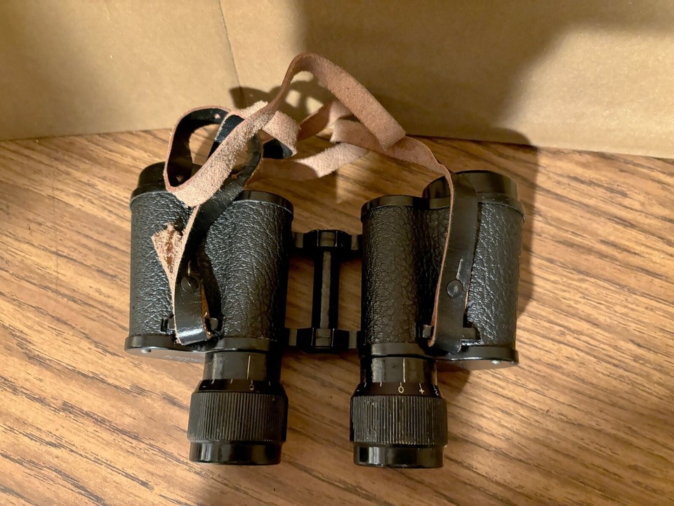 HUET PARIS, No. 60-52638, 8X30 WWII MILITARY BINOCULARS WITH LEATHER ...